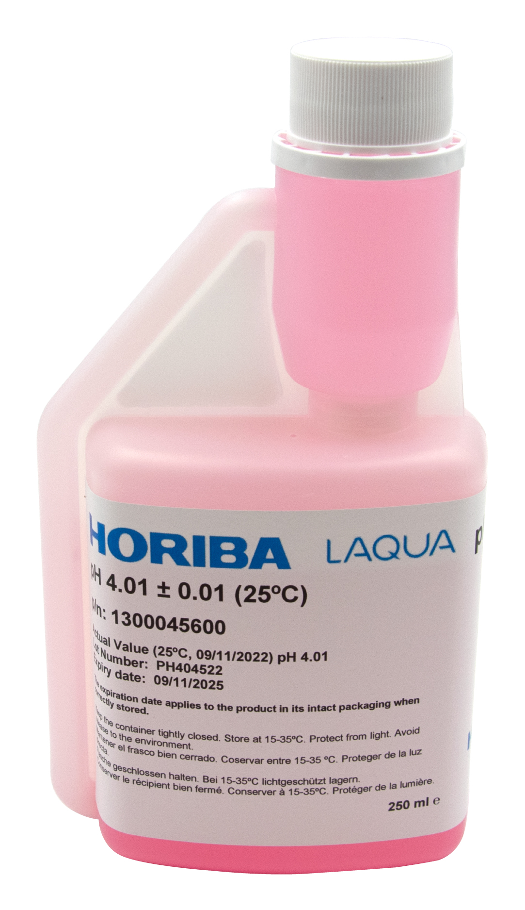 HORIBA pH 4.01 (±0,01pH @25°C) Pufferlösung 250ml (250-PH-4) - Flaschengröße: 250 ml | pH Puffer ...